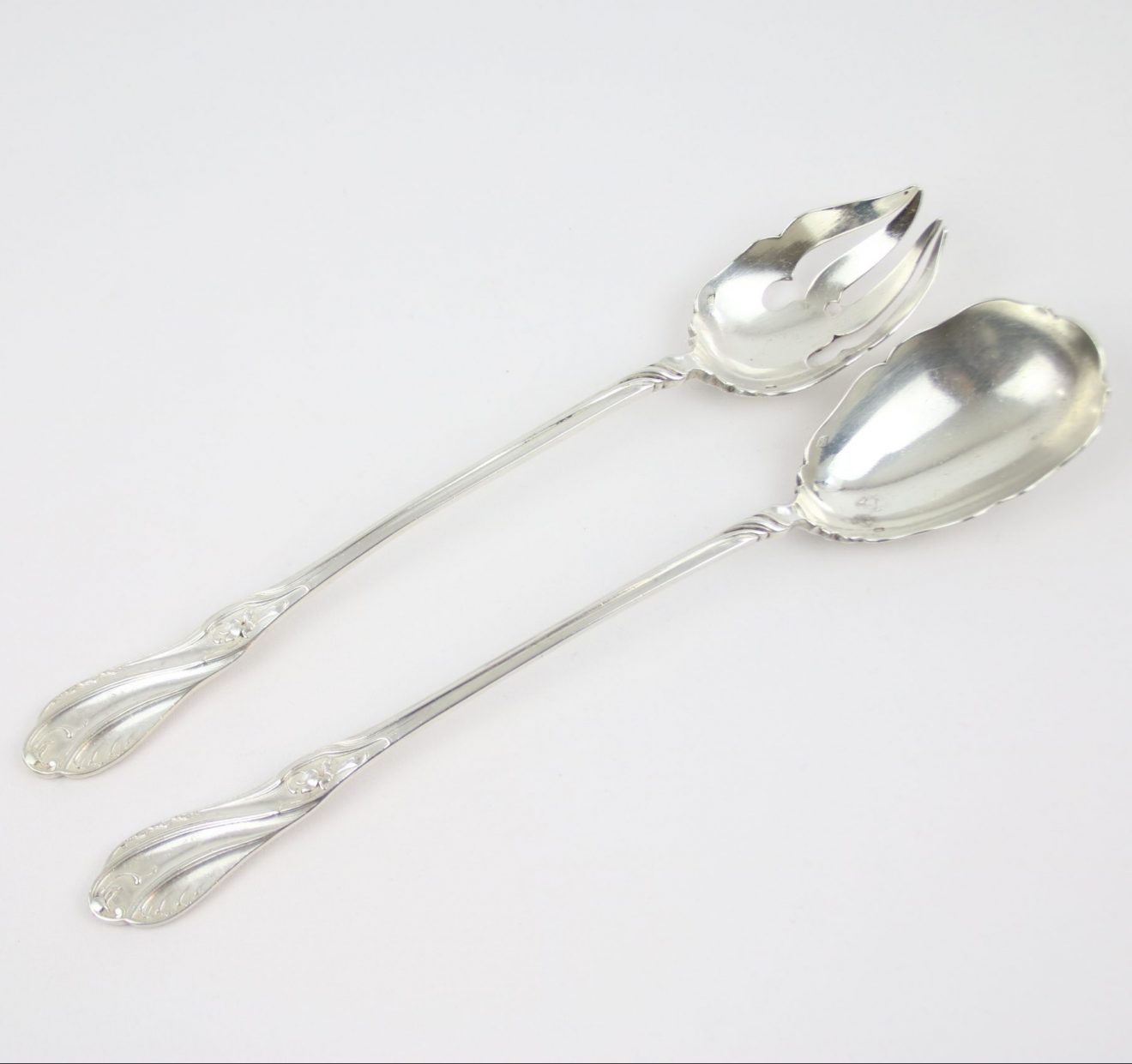 Couvert De Service À Salade En Argent - Louise Antiquités
